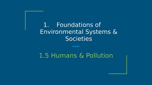 1. Foundations of Environmental Systems & Societies ESS | Teaching ...