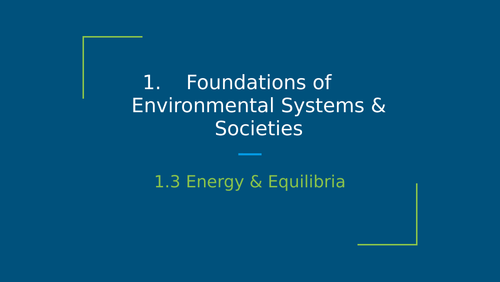 1. Foundations of Environmental Systems & Societies ESS | Teaching ...