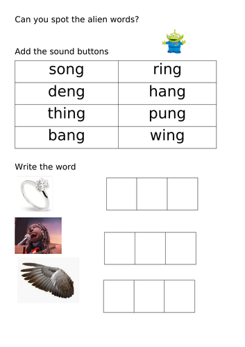 ng Sound Phase 3 Phonics Reading & Writing Activity | Teaching Resources