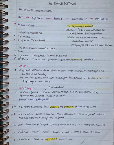 Psychology A level Research methods notes | Teaching Resources Psychology A level Research methods notes | Teaching Resources