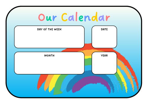 Rainbow Themed Daily Calendar | Teaching Resources