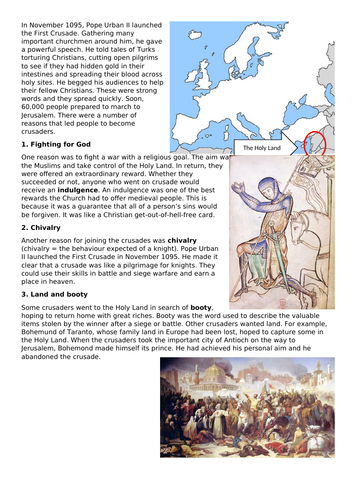 Crusade Causes | Teaching Resources