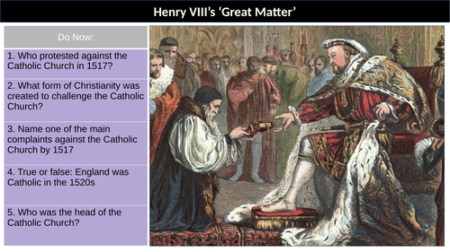 Henry VIII Great Matter | Teaching Resources