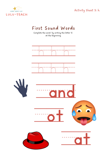'h' sound phonics activity sheets | Teaching Resources