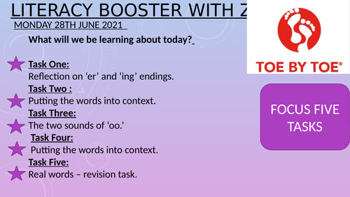 English Literacy Booster: Reading Clinic Lesson -Toe by Toe | Teaching ...