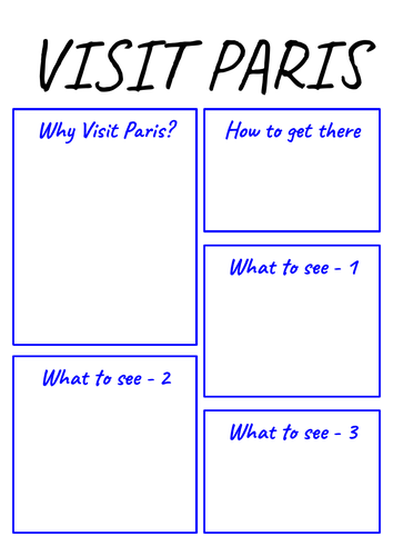 Visit Paris poster template | Teaching Resources
