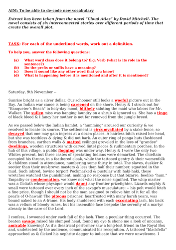 De Coding Vocabulary Task Teaching Resources 