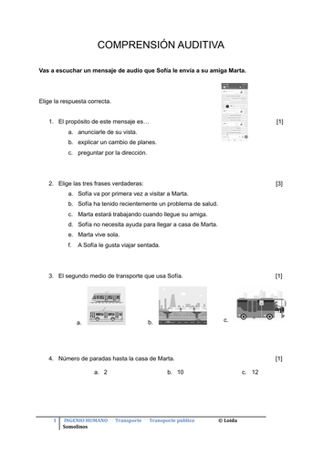 Spanish Ab Initio - Transport | Teaching Resources