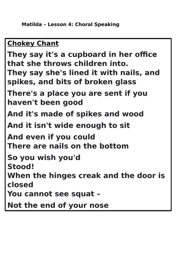 Matilda - Introduction to Drama | Teaching Resources