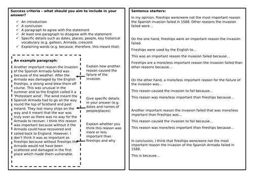 Spanish Armada essay writing | Teaching Resources