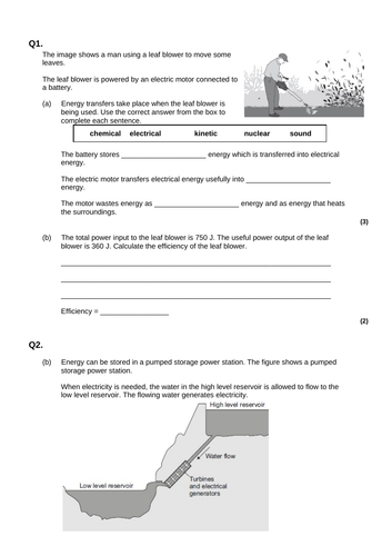 Forms of Energy, Energy Efficiency & Renewable Energy Resources (3 ...