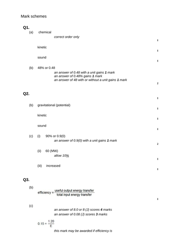 Forms of Energy, Energy Efficiency & Renewable Energy Resources (3 ...
