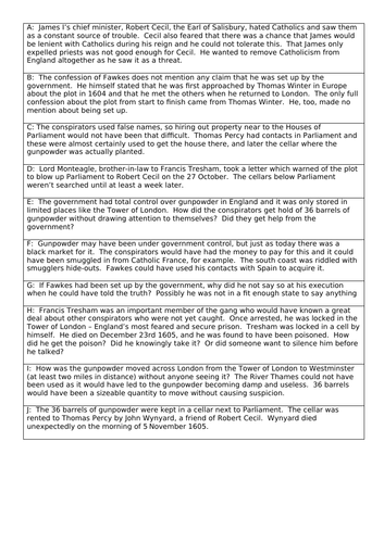 The Gunpowder Plot | Teaching Resources
