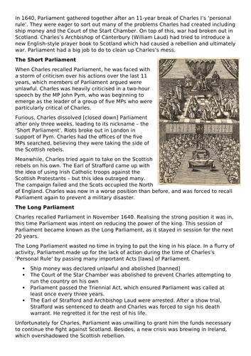 The Long Parliament | Teaching Resources