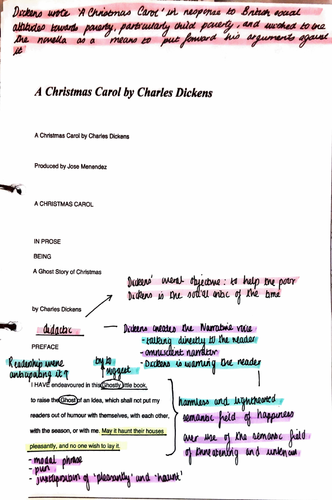 Annotated A Christmas Carol Stave 1 | Teaching Resources