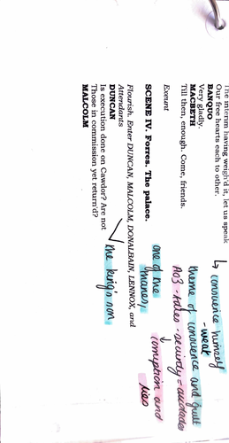 Annotated Macbeth Act 1 Scene 4 | Teaching Resources