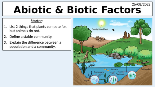 Classification, Communities, Abiotic and Biotic Factors (3 lessons ...