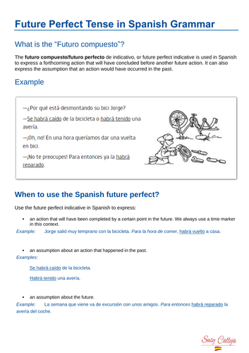 El Futuro Perfecto - Future Perfect tense in Spanish | Teaching Resources