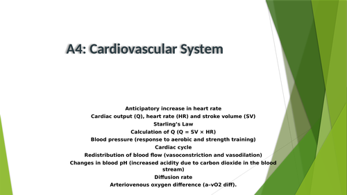 Unit 1: Exercise Physiology Cardiovascular System | Teaching Resources