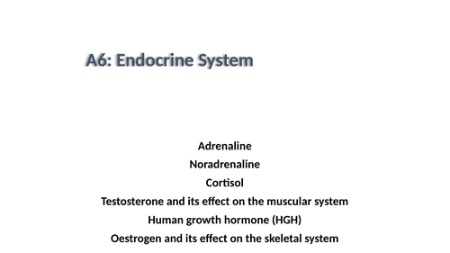 Unit 1: Exercise Physiology Endocrine System Responses | Teaching Resources