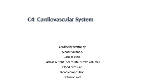 Unit 1: Exercise Physiology Cardiovascular Adaptations | Teaching Resources