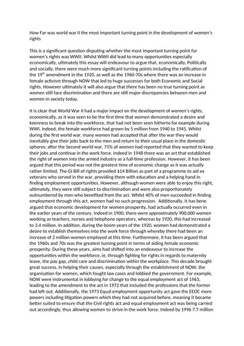 A Level History OCR Complete Women Civil Rights Notes and essay plans ...