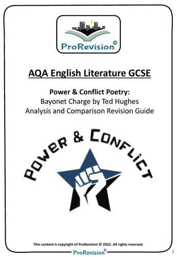 Bayonet Charge By Ted Hughes: Grade 9 Revision Guide | Teaching Resources