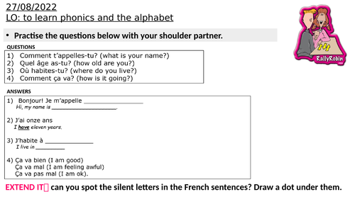 French phonics and alphabet | Teaching Resources