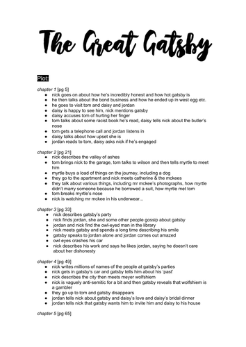 The Great Gatsby - A Level English Literature and Language (AQA ...
