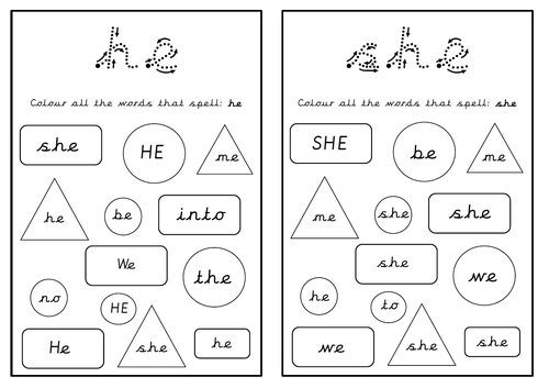 Phase 3 Tricky Words - Read and Colour | Teaching Resources