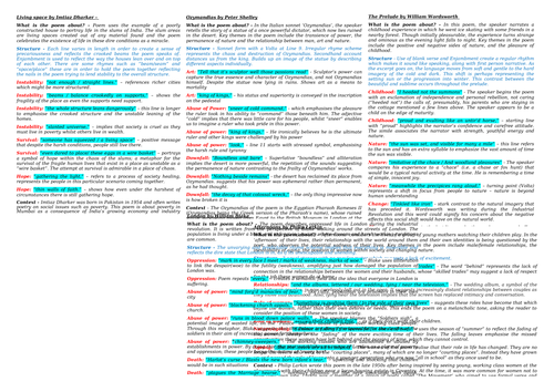 Poetry GCSE WJEC Notes | Teaching Resources Poetry GCSE WJEC Notes | Teaching Resources