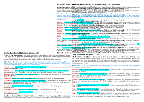 Poetry GCSE WJEC Notes | Teaching Resources Poetry GCSE WJEC Notes | Teaching Resources