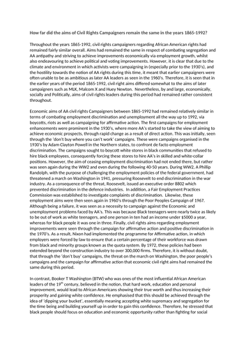 OCR AA Civil Rights 1865-1992 notes and essay plans | Teaching Resources