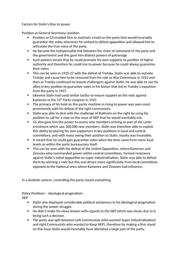 Stalins Dictatorship and Rise to power | Teaching Resources