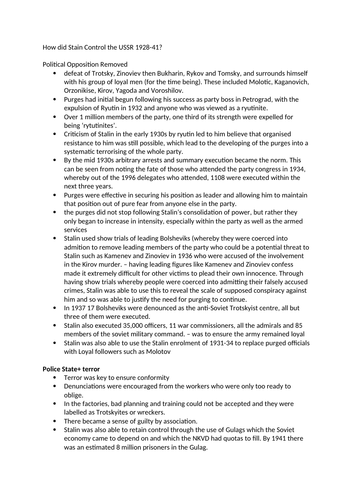 Stalins Dictatorship and Rise to power | Teaching Resources