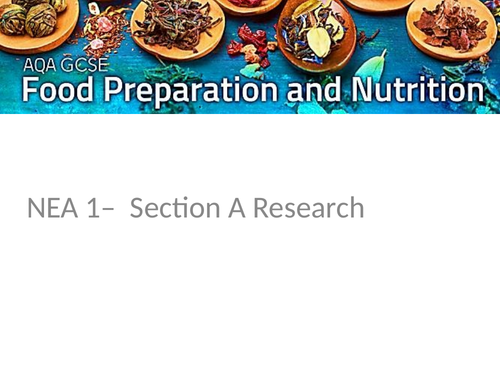 Non Examination Assessment NEA 1 AQA Food Prepatation and Nutrition ...