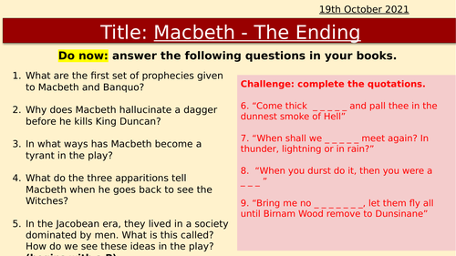 'Macbeth' SOW - mixed ability lessons | Teaching Resources