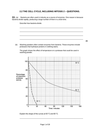 A level Biology - Cells COMPLETE Exam Q&A packs | Teaching Resources