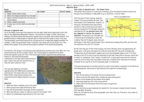 American West Revision Booklet | Teaching Resources