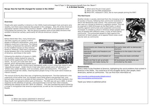 KS3 Boom and Bust | Teaching Resources