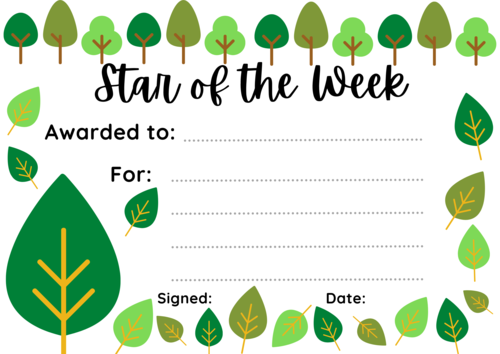 Star of the Week Certificate - Spring-theme | Teaching Resources