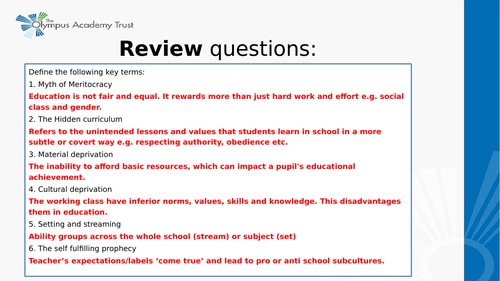 GCSE Sociology AQA Education unit | Teaching Resources