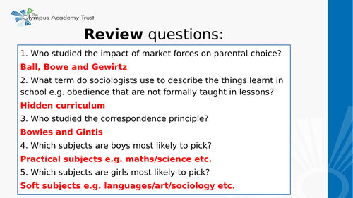 GCSE Sociology AQA Education unit | Teaching Resources