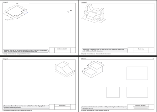 Technical Drawing and Graphics - Set 1 "Orthogonal Drawing" | Teaching ...