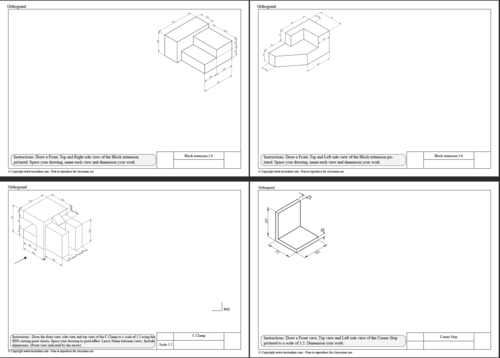 Technical Drawing and Graphics - Set 1 "Orthogonal Drawing" | Teaching ...