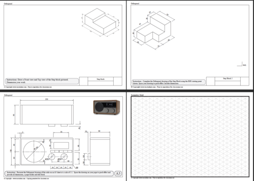 Technical Drawing and Graphics - Set 1 "Orthogonal Drawing" | Teaching ...