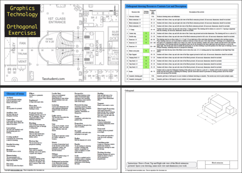 Technical Drawing and Graphics - Set 1 "Orthogonal Drawing" | Teaching ...