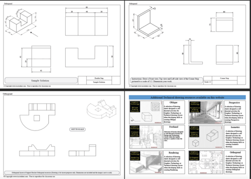 Technical Drawing and Graphics - Set 1 "Orthogonal Drawing" | Teaching ...