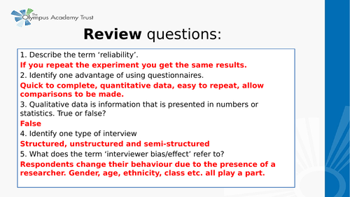 GCSE Sociology AQA Research Methods unit | Teaching Resources
