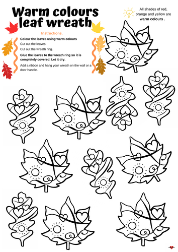 KS1 Autumn leaf art activity - make a paper wreath | Teaching Resources